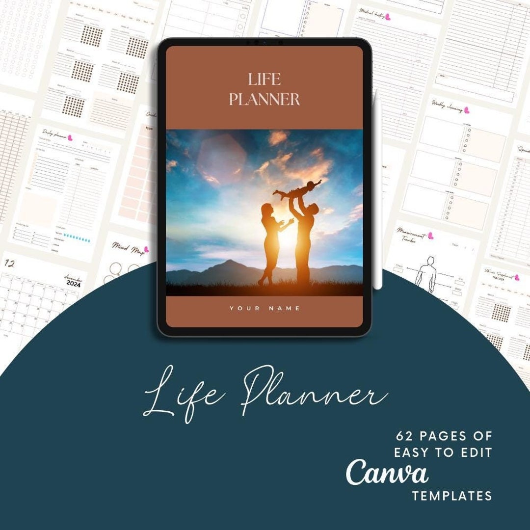 Editable Life Planner Canva Template (digital Download) - Etsy