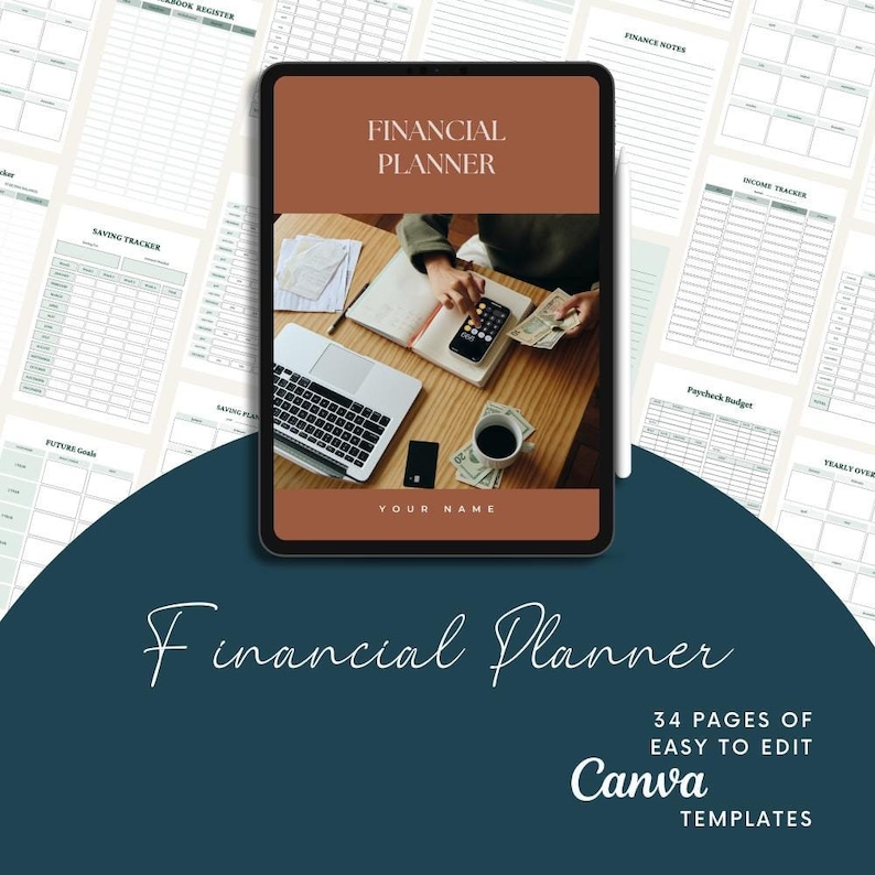 Editable Financial Planner Canva Template (digital Download) - Etsy