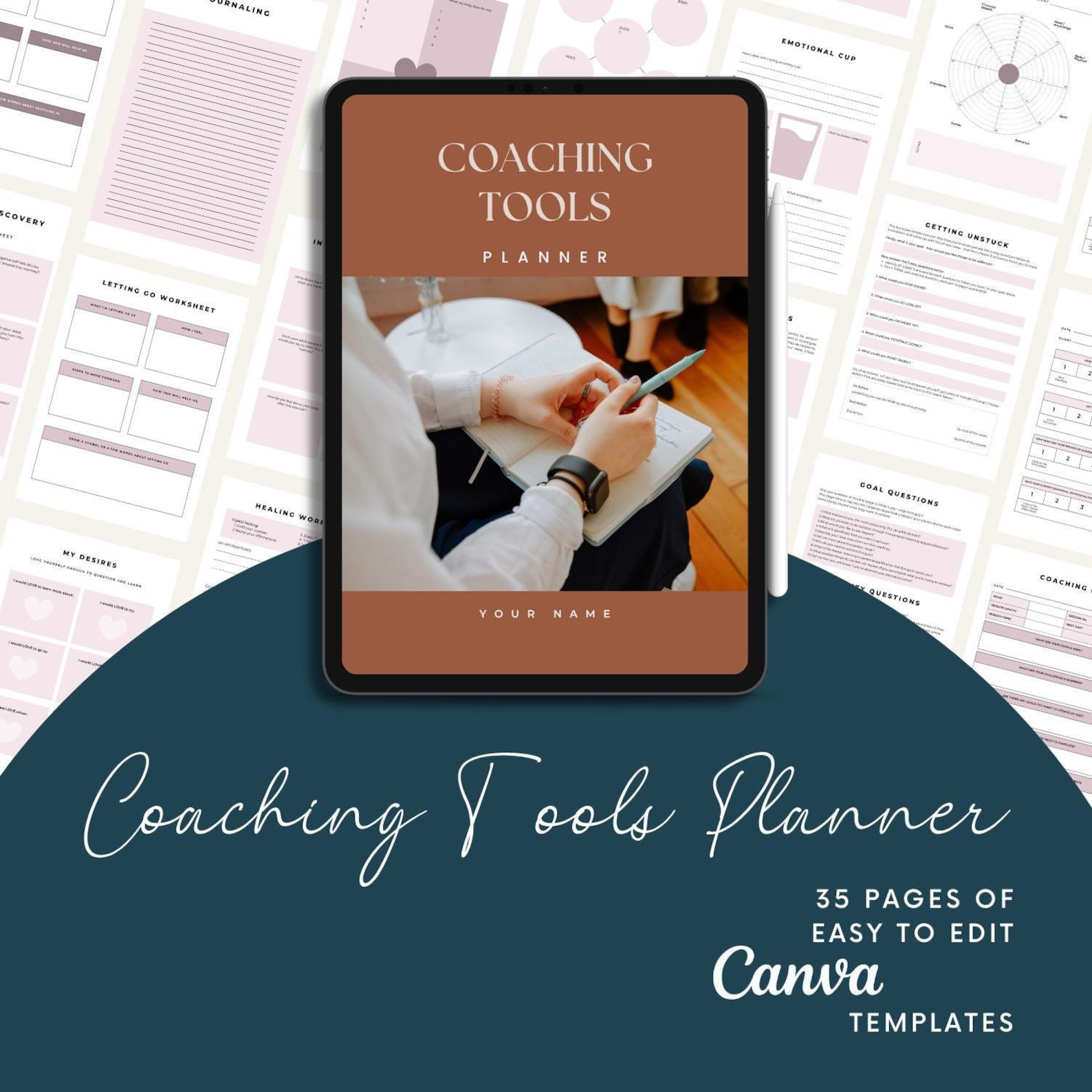 Coaching Tools Planner, Business Coach, Editable Canva Template ...
