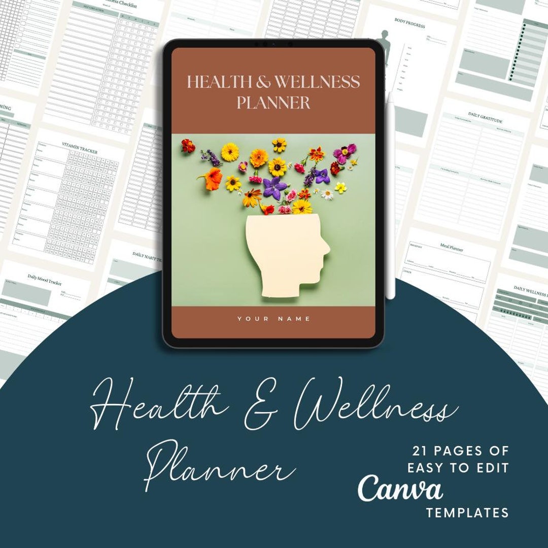 Health & Wellness Planner, Editable Canva Template (digital Download ...