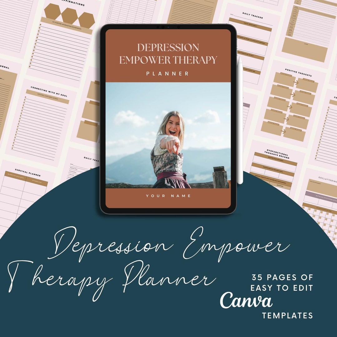 Depression Empower Therapy Planner, Mental Health Planner, Editable ...
