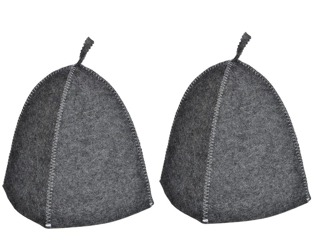 2PCS Grey Hypoallergenic Sauna Hat. Hat for Sauna, Banya, Bath Made of ...