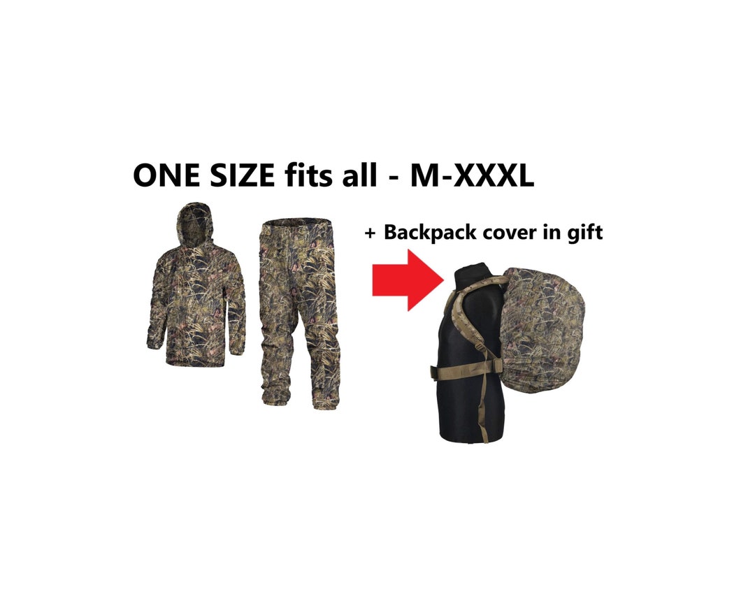 REED Hunting Camouflage Set/ Forest Camo Suit + Backpack Cover/ Ultra ...