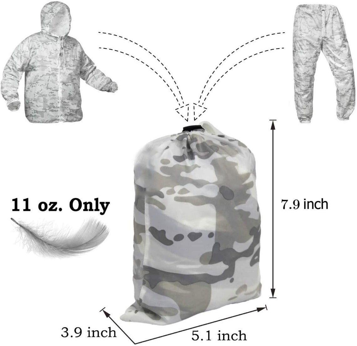 Multicam Alpine White Snow Camouflage Suit Hunting Waterproof Silent ...