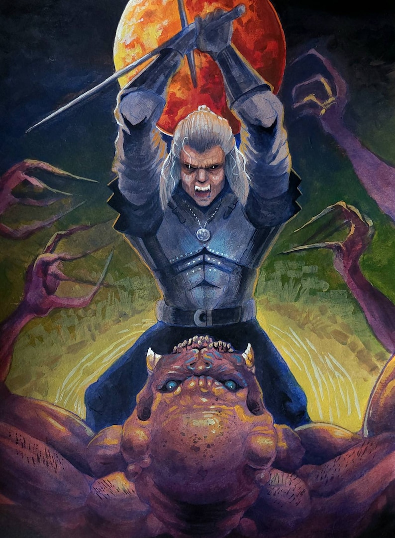 The Witcher Fan Art Original Painting Acrylic Painting 11 X 14 - Etsy