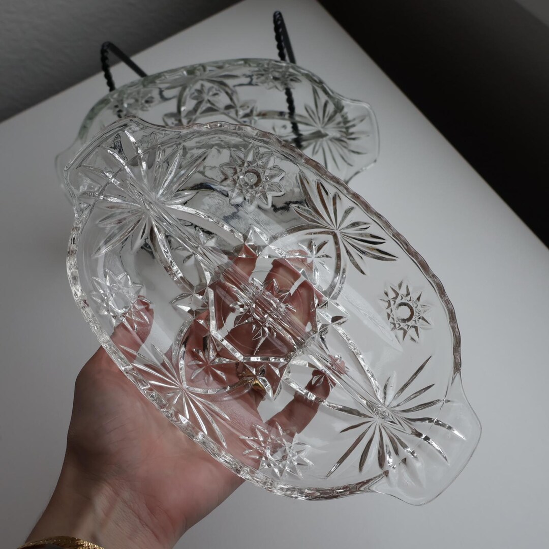 Vintage 2-handled Divided Relish Dish, Pineapple Design Anchor Hocking ...