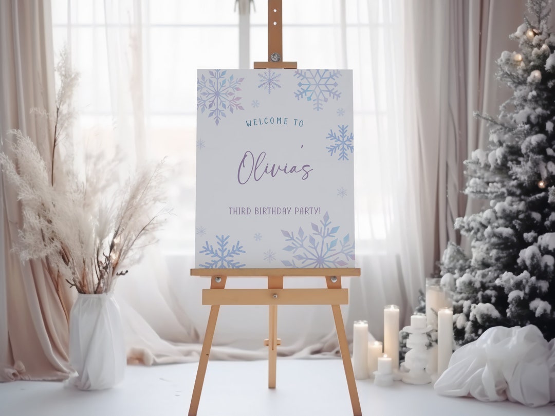 Winter Birthday Welcome Sign Winter Wonderland Decorations - Etsy