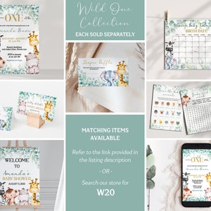 Safari Baby Shower Seating Chart Template Jungle Animals - Etsy