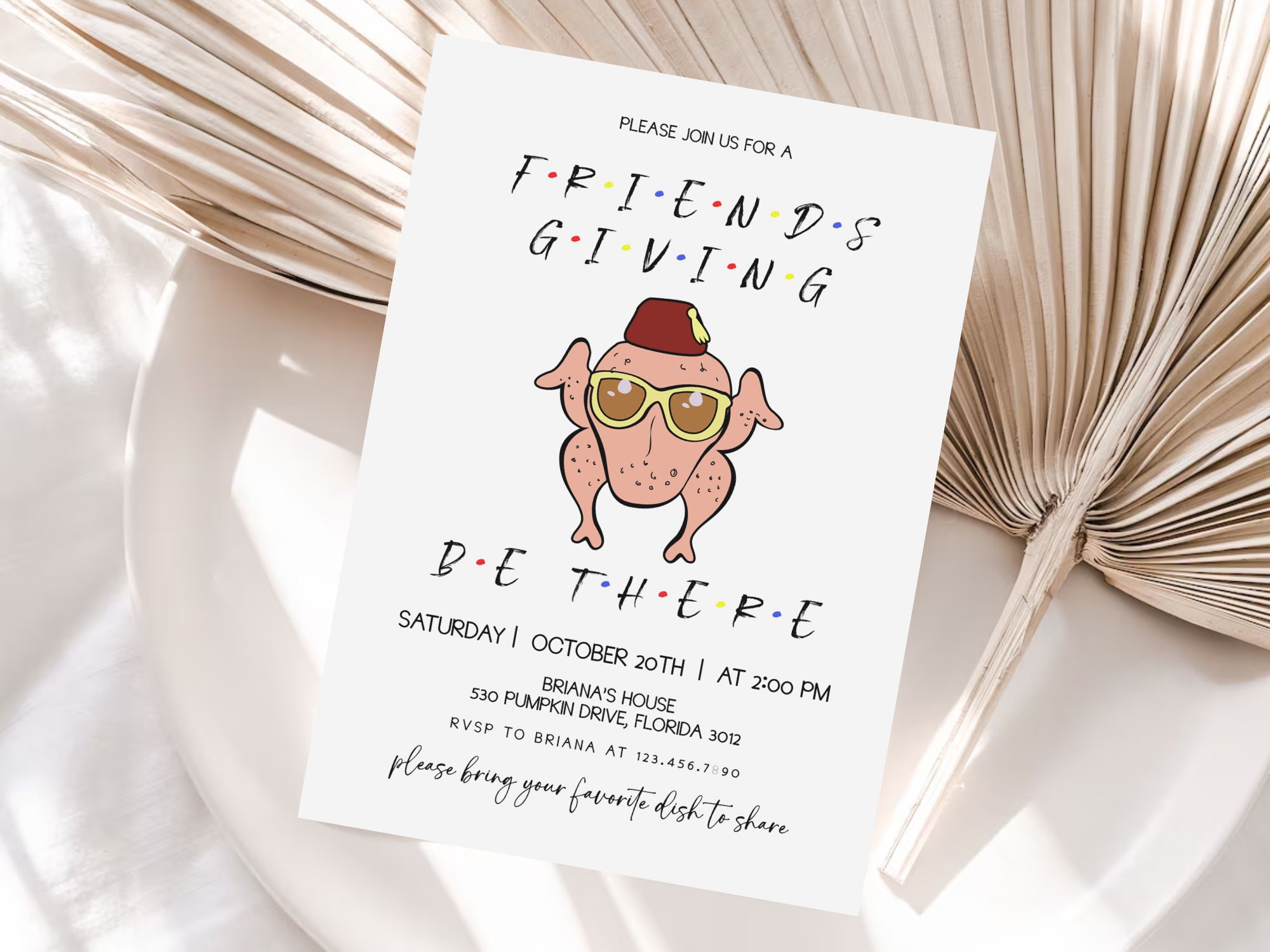 Editable Friendsgiving Invitation Friendsgiving Party Invite Digital ...
