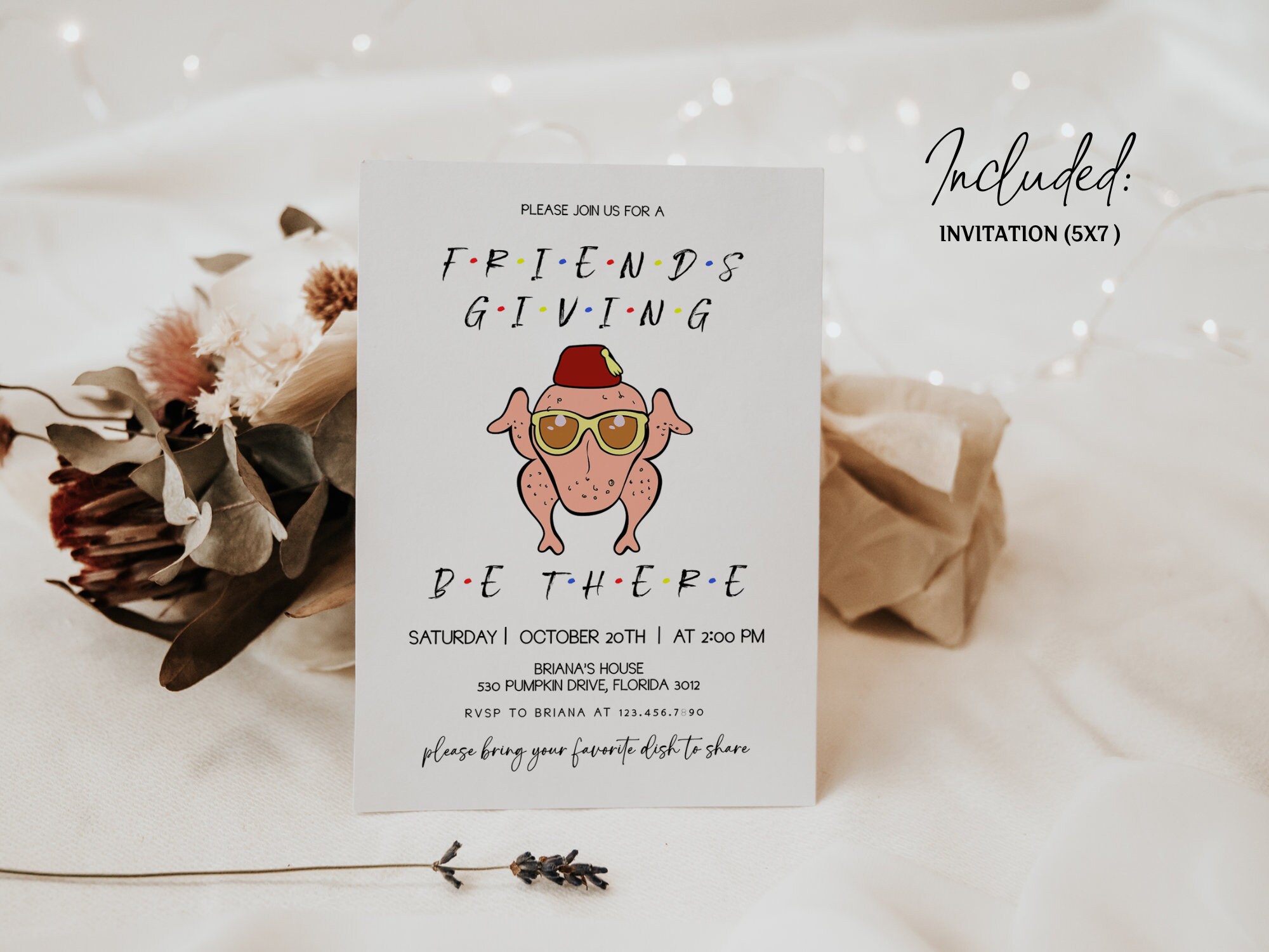 Editable Friendsgiving Invitation Friendsgiving Party Invite Digital ...