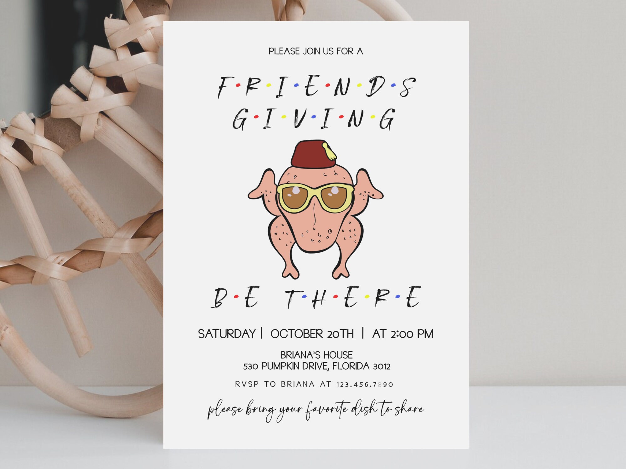 Editable Friendsgiving Invitation Friendsgiving Party Invite Digital ...