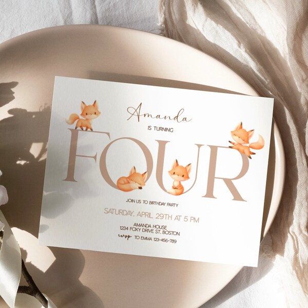 Fox Invitation - Etsy