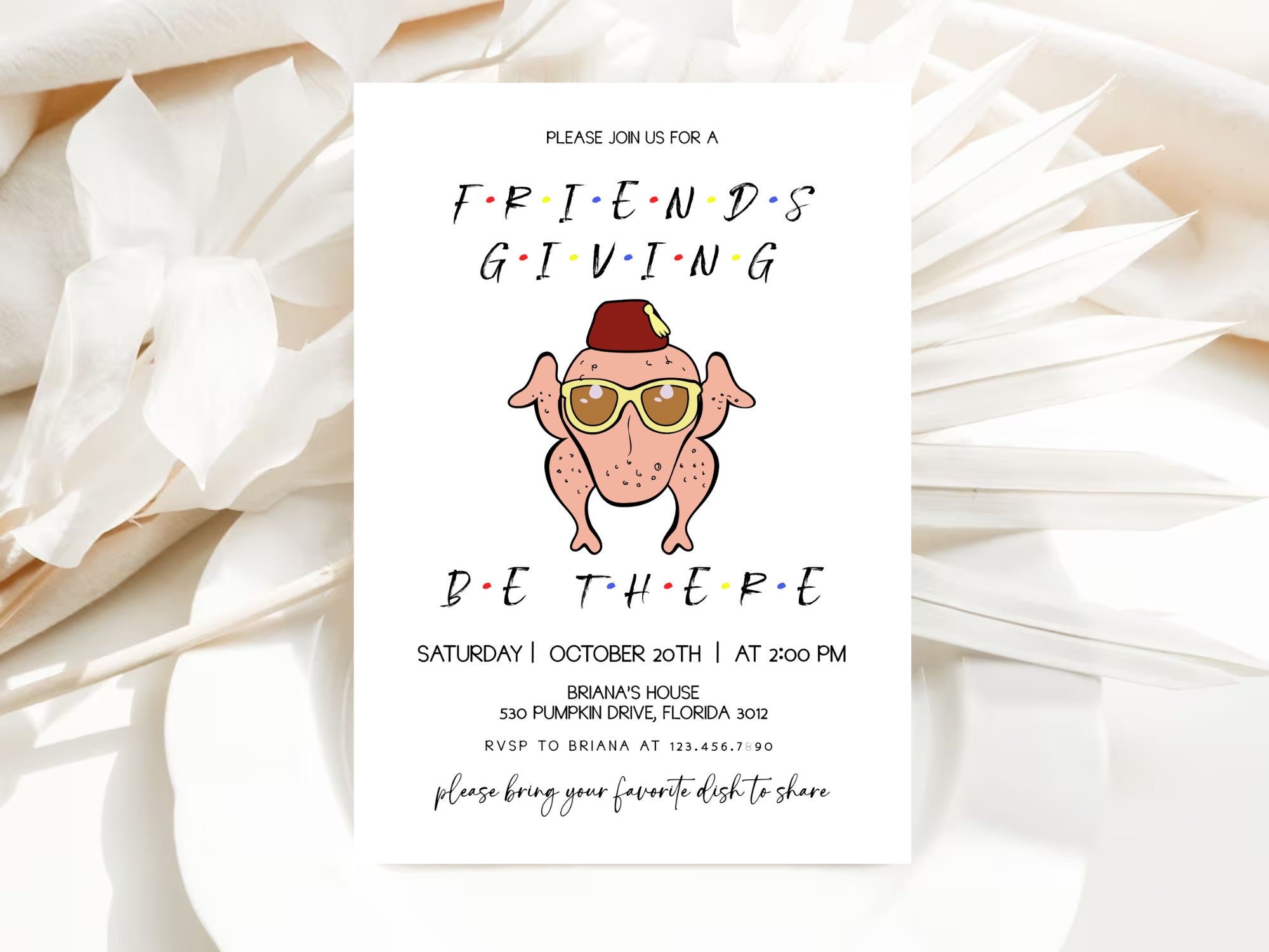 Editable Friendsgiving Invitation Friendsgiving Party Invite Digital ...