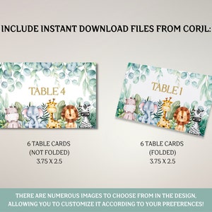 Safari Baby Shower Seating Chart Template Jungle Animals - Etsy