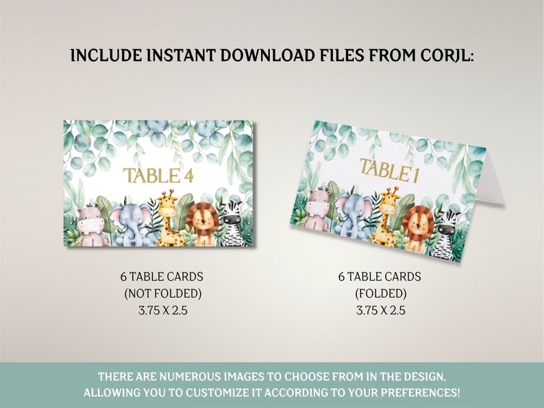 Safari Baby Shower Seating Chart Template Jungle Animals - Etsy