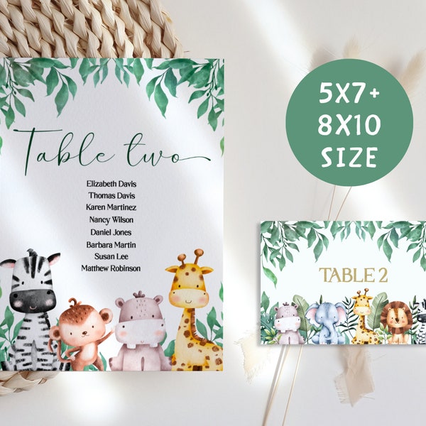 Safari Theme Table Seating Chart Template - Etsy