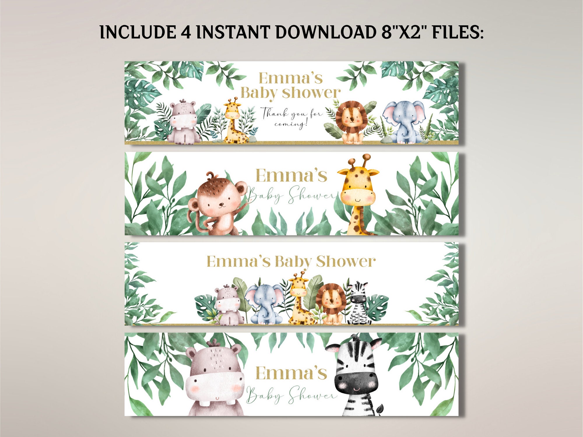 Editable Safari Bottle Label Safari Water Labels Wild One Baby - Etsy