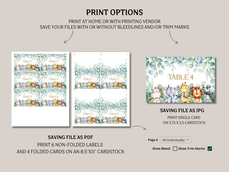 Safari Baby Shower Seating Chart Template Jungle Animals - Etsy