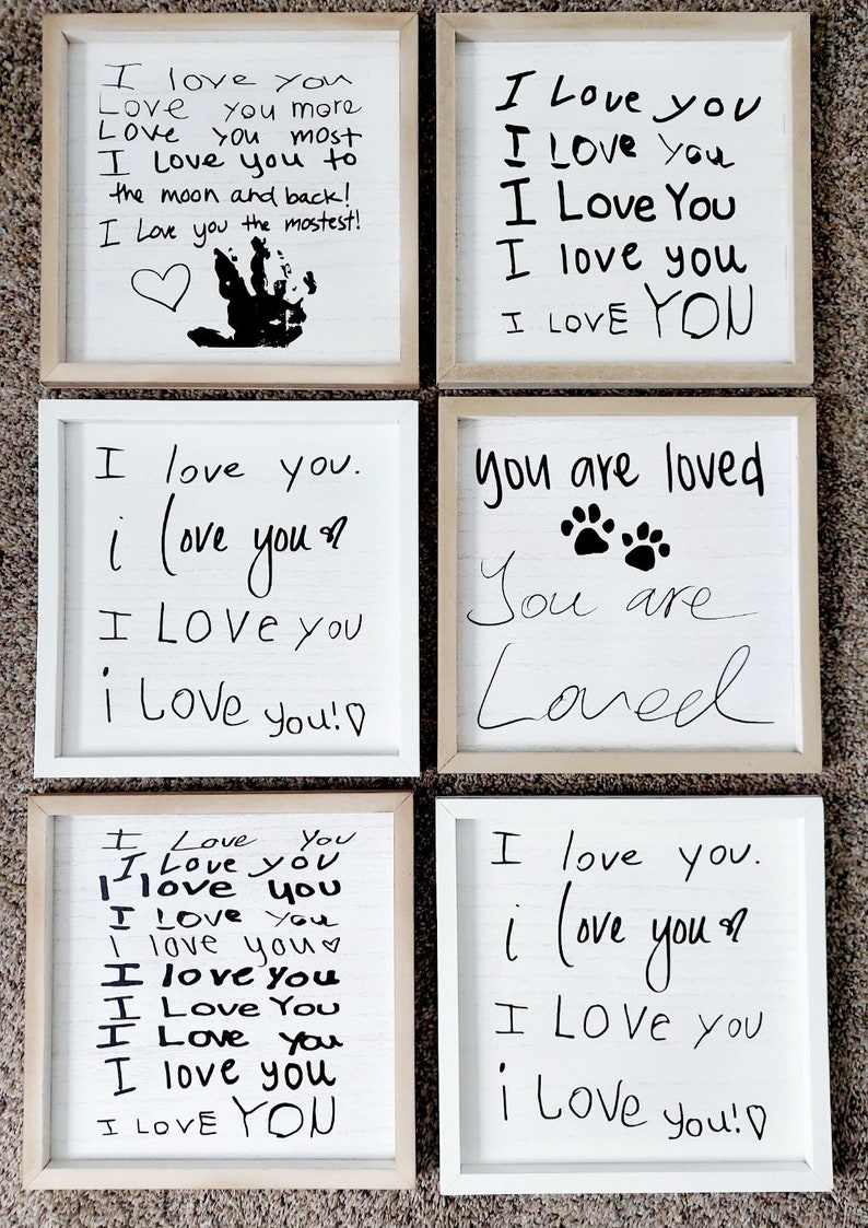 I Love You Handwritten Sign, Wooden Sign, Keepsake, Memories, Children ...