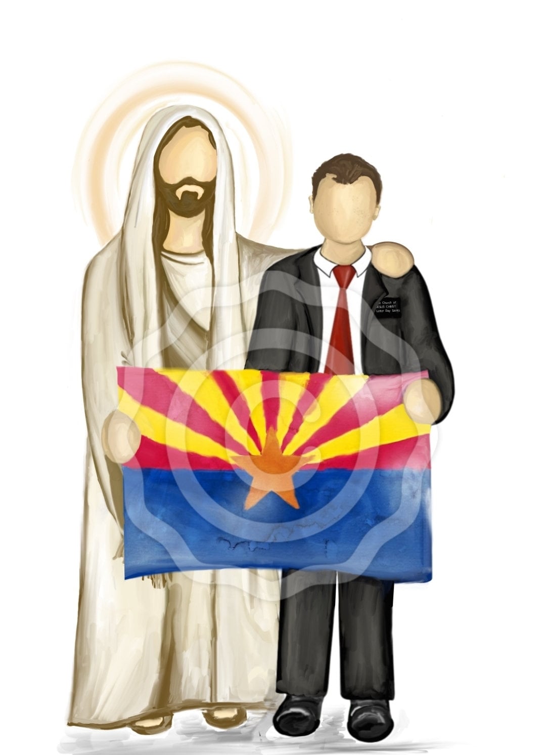 LDS Missionary Print With Customized Flag - Etsy