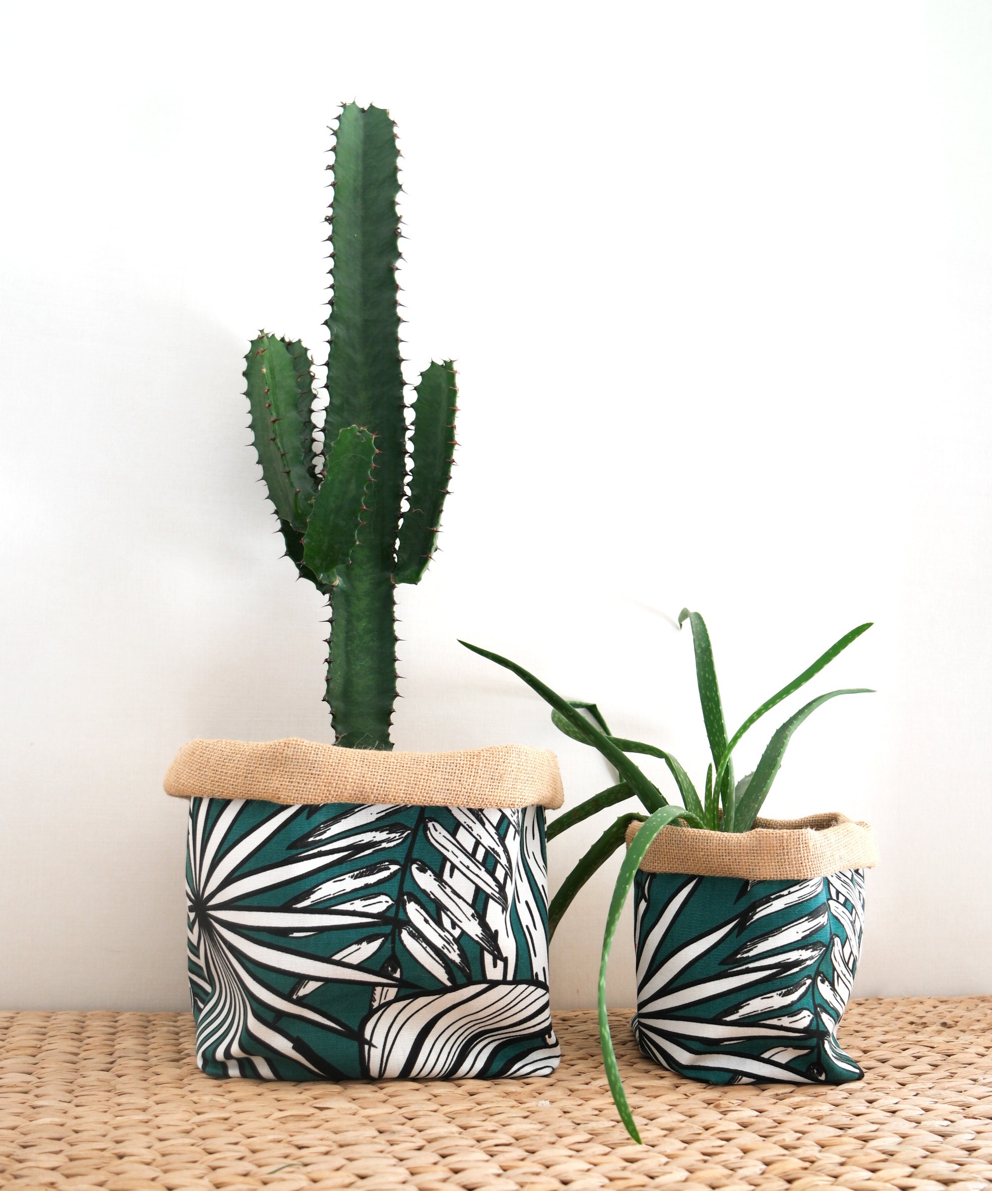 Cache pot en toile de jute panier bohème cache pot bohème | Etsy