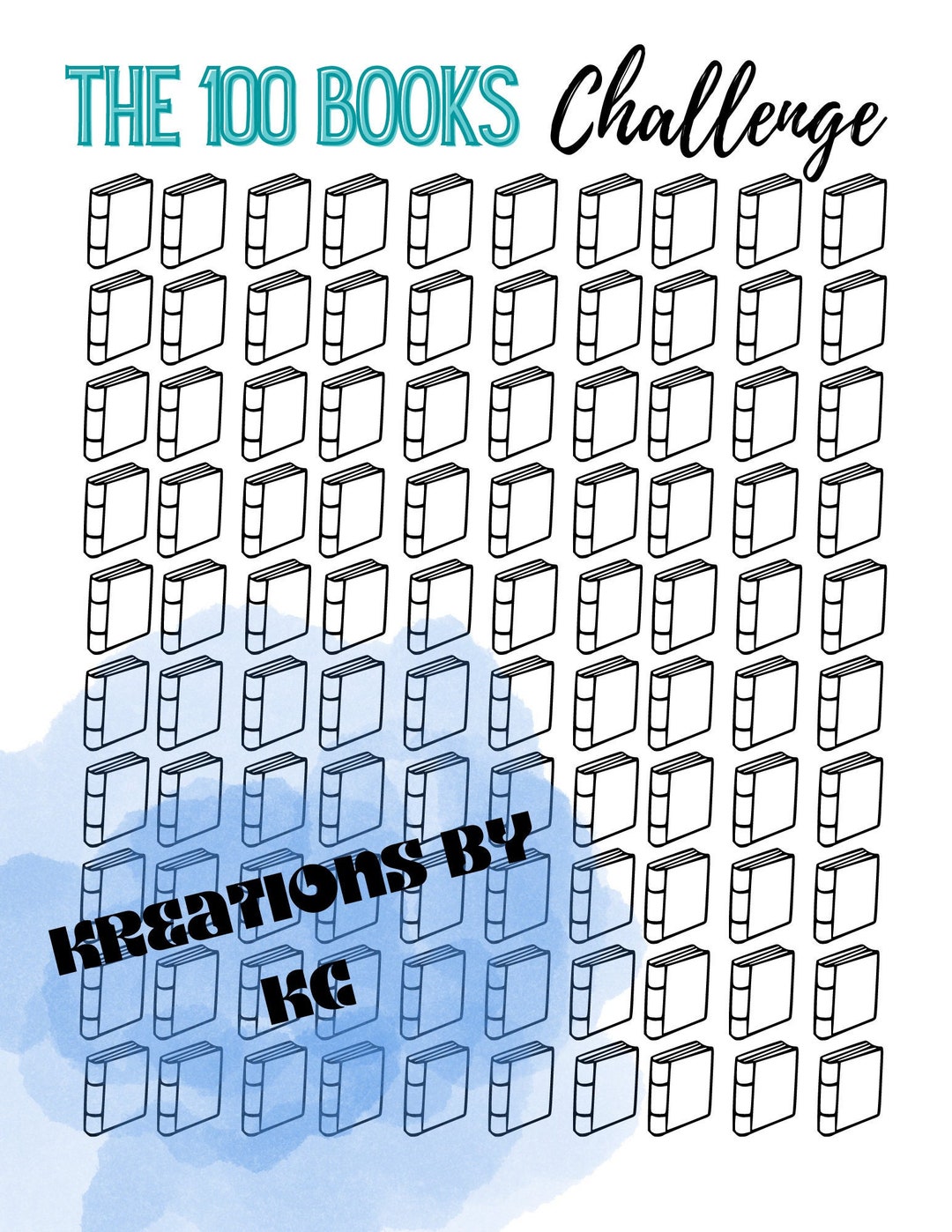 Editable Reading Tracker 100 Books - Etsy