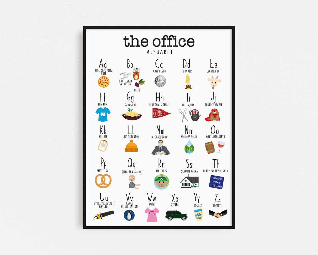 The Office Alphabet the Office TV SHOW Art Poster Print - Etsy