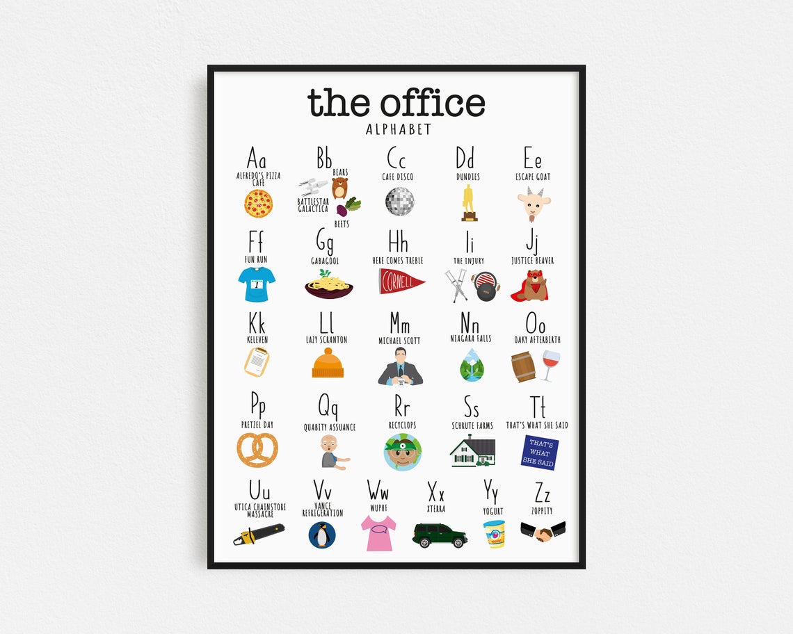 The Office Alphabet the Office TV SHOW Art Poster Print | Etsy