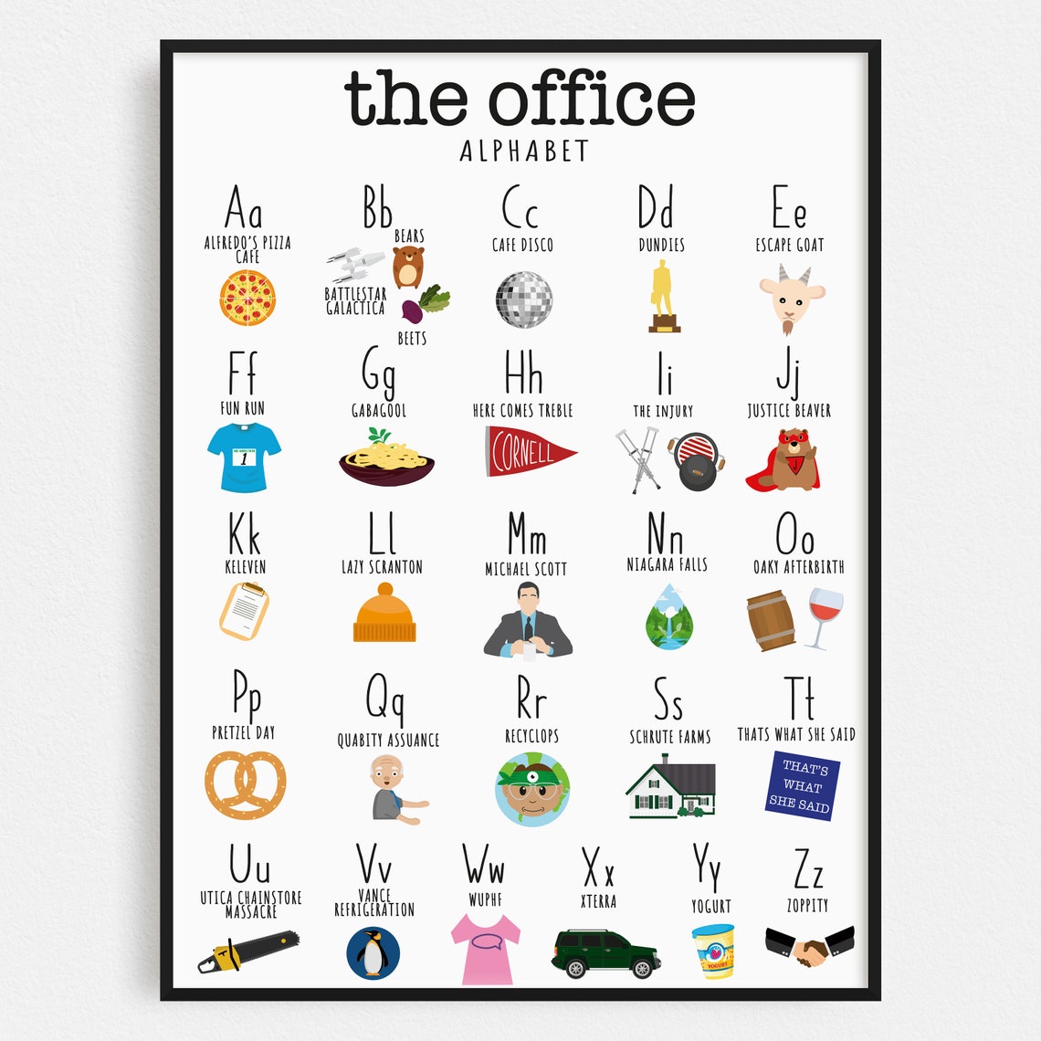 The Office Alphabet the Office TV SHOW Art Poster Print | Etsy