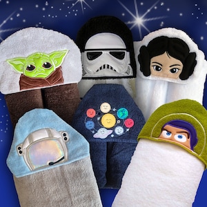 Personalized Character Hooded Towel: 100% Cotton Kids Bath Towel - Etsy