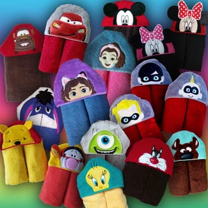 Personalized Character Hooded Towel: 100% Cotton Kids Bath Towel - Etsy