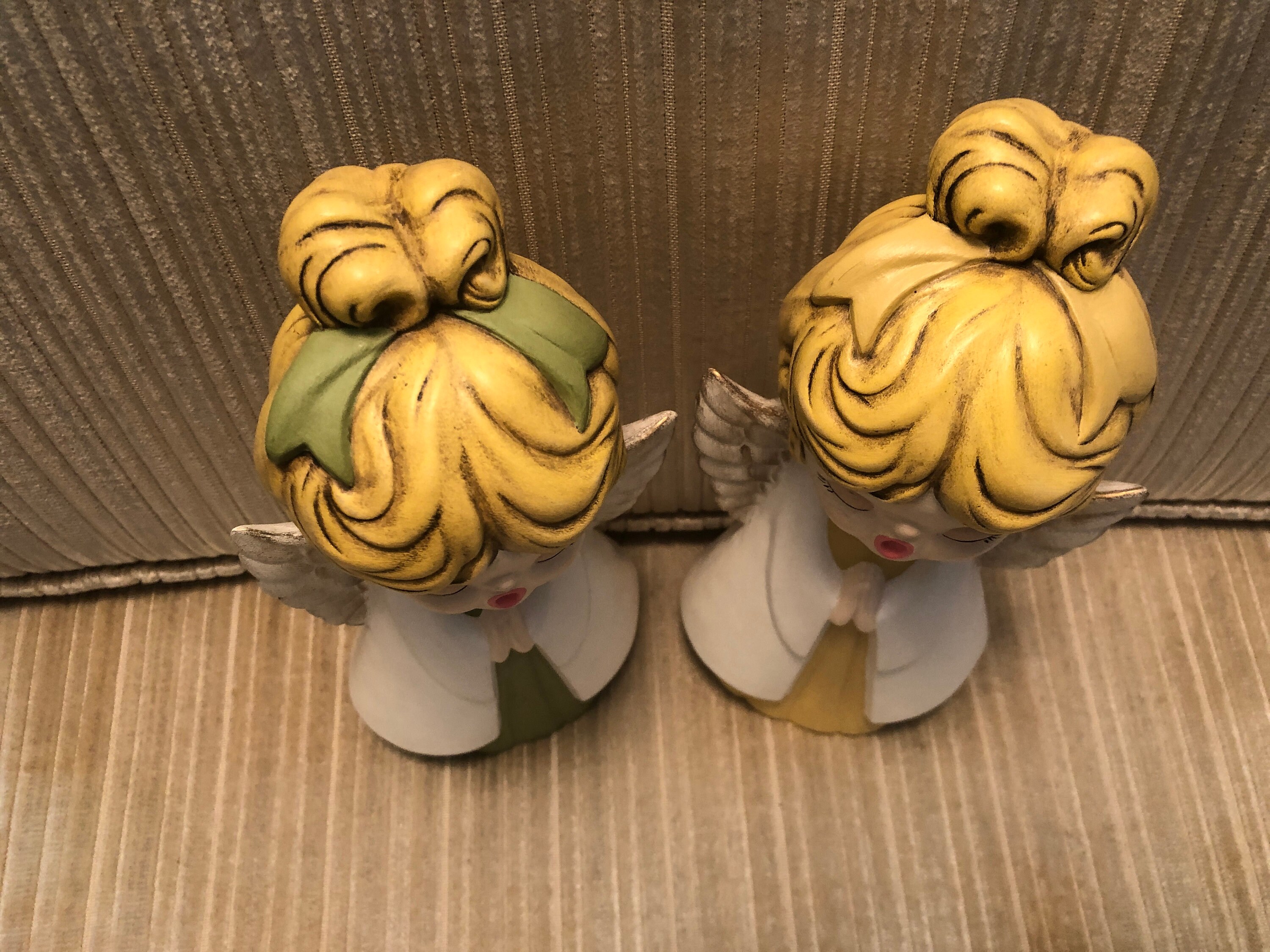 Vintage 1970s Ceramic Holland Mold Singing Christmas Choir Angels Green ...