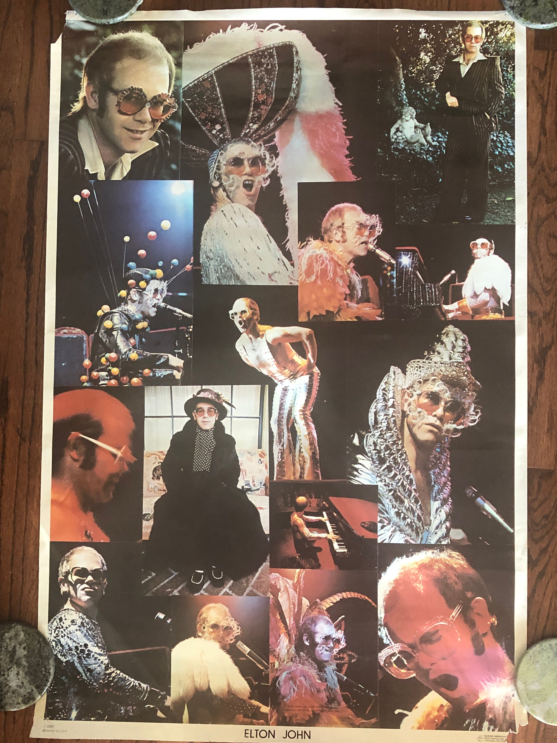 1975 Elton John Collage Poster 35x23 Dargis Associates 3380 - Etsy