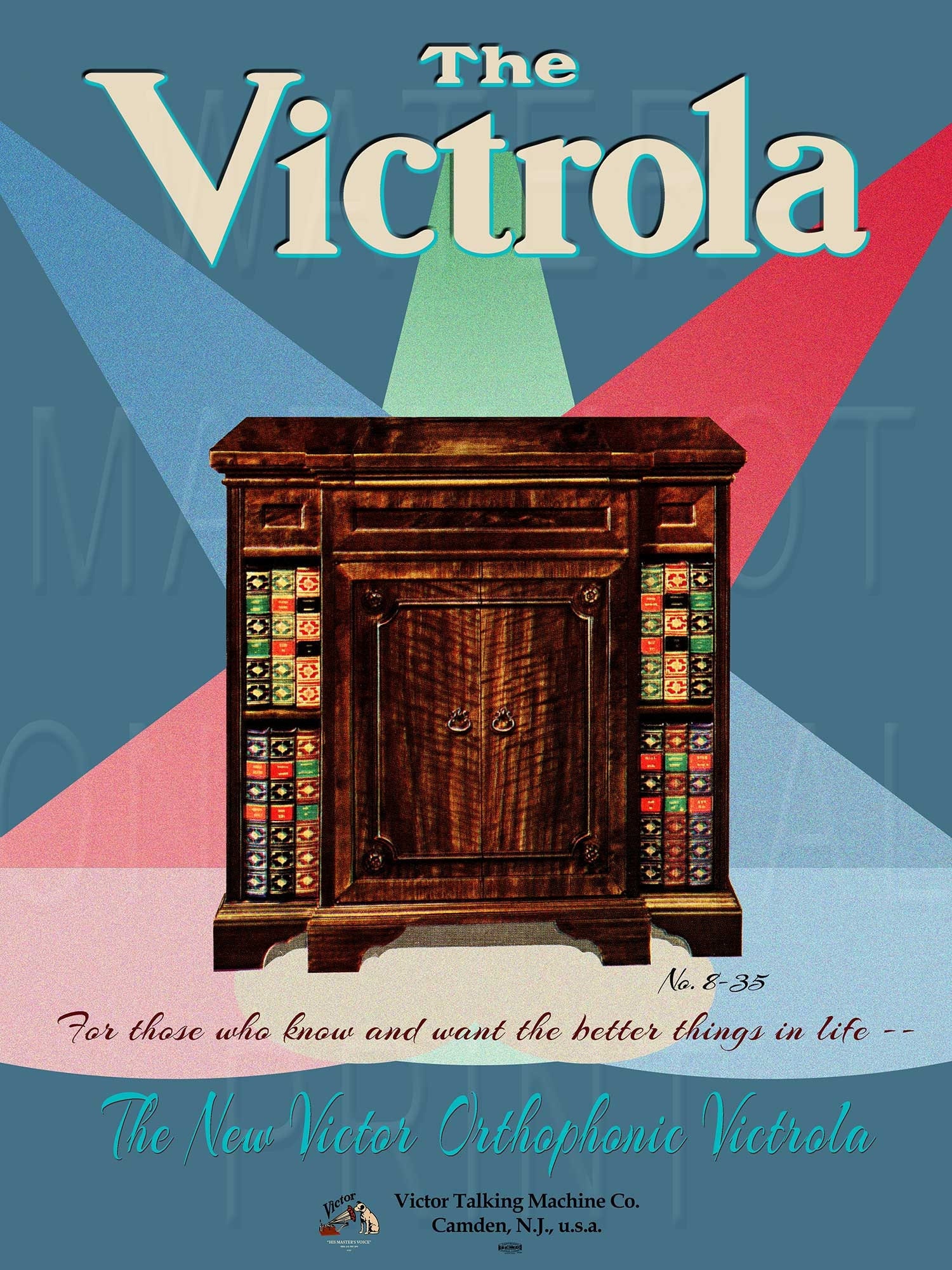 Reproduced Vintage Victor Victrola Talking Machine Phonograph Canvas ...