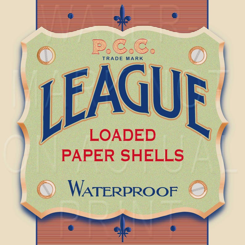 Reproduced Vintage Peters "league" Loaded Shot Shells Box Label Canvas ...