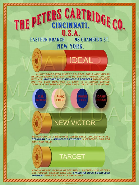 Reproduced Vintage Peters Shotgun Shell Advertisement Canvas - Etsy ...