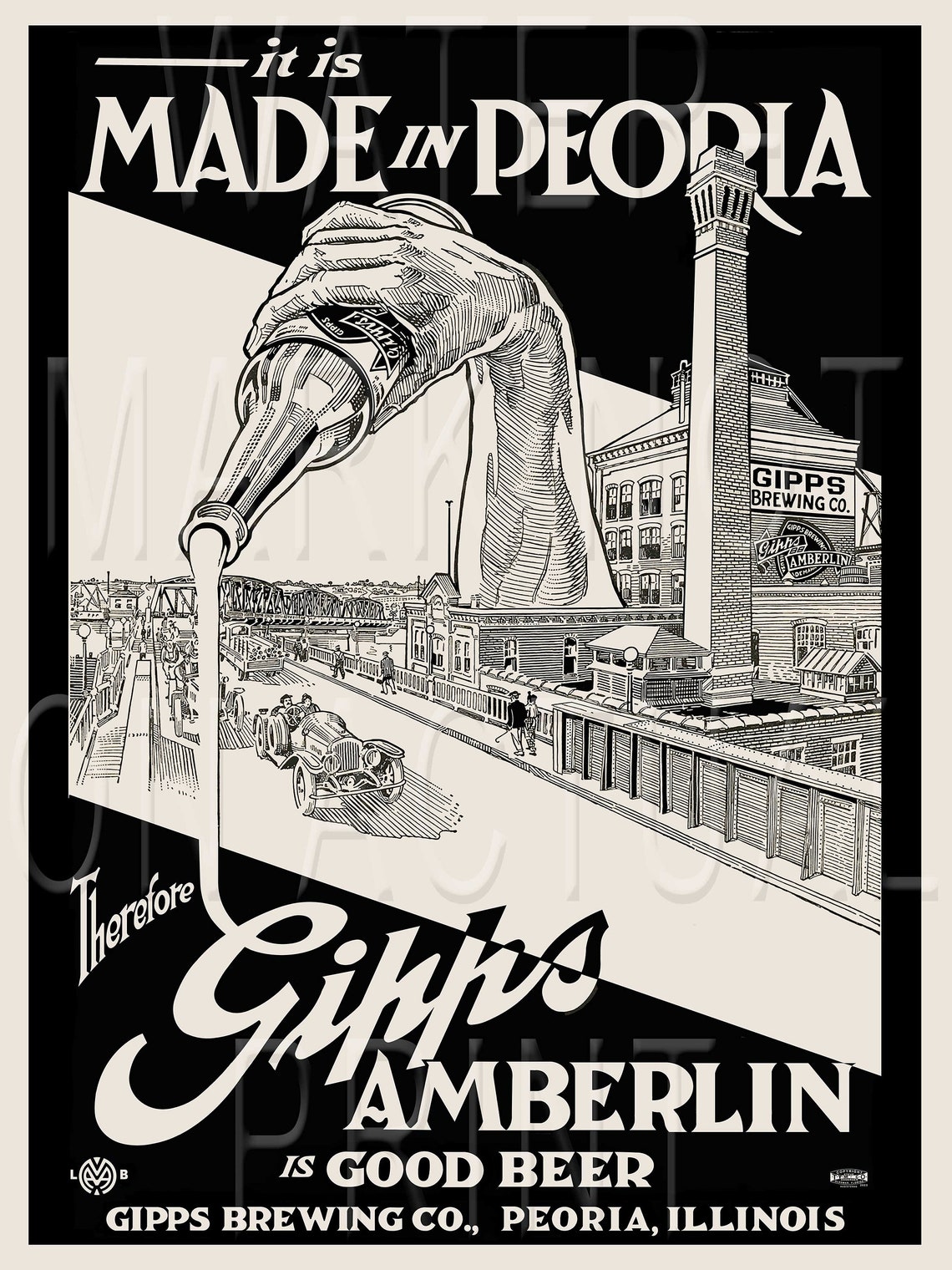 Gipps Amberlin Beer Advertisement, Gipps Brewing Company Peoria ...