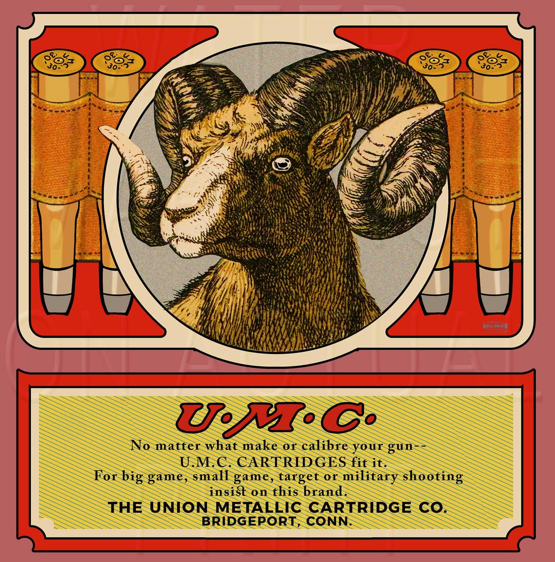 Reproduced Vintage U.M.C. Cartridges Label on Graphic Canvas. - Etsy