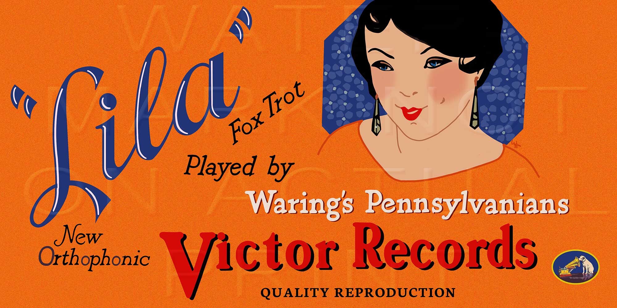 Reproduced Vintage Victor Records Talking Machine Phonograph Canvas ...