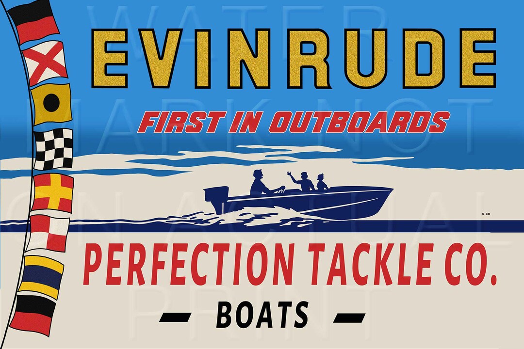 Reproduced Evinrude Outboard Motor Dealer Sign on Canvas - Etsy