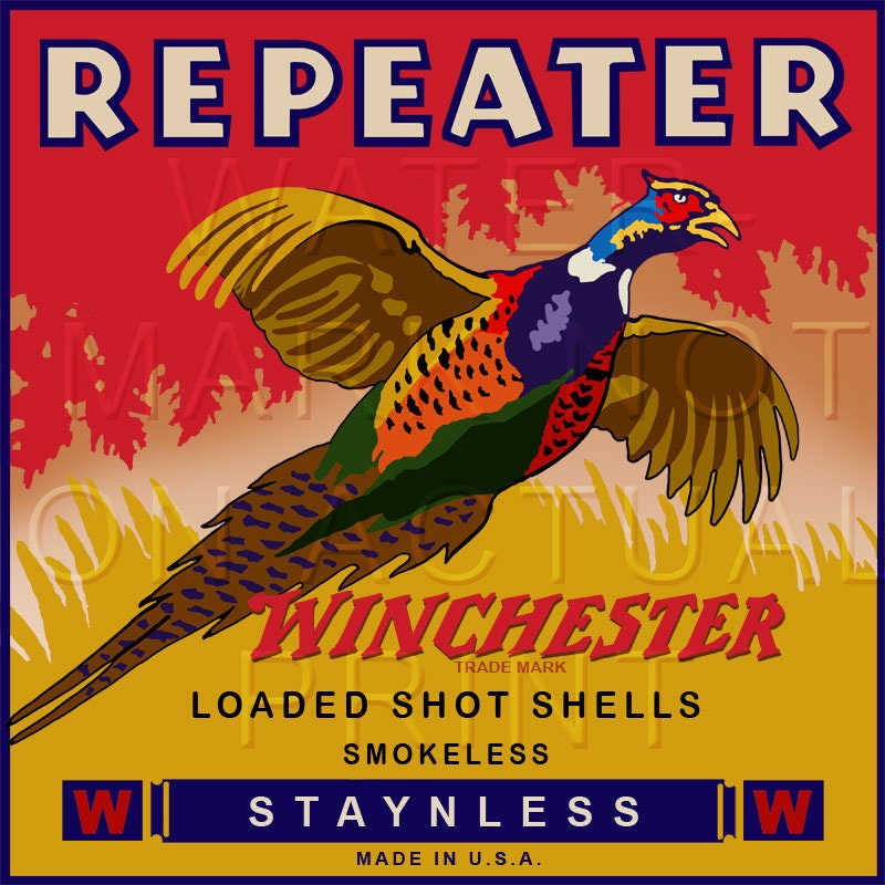 Reproduced Vintage Winchester "repeater" Shotgun Shells Box Label ...