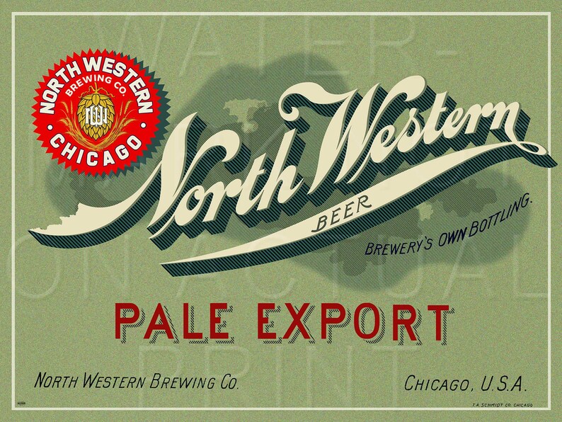 Vintage North Western Pale Export Beer Chicago Label Canvas Print - Etsy