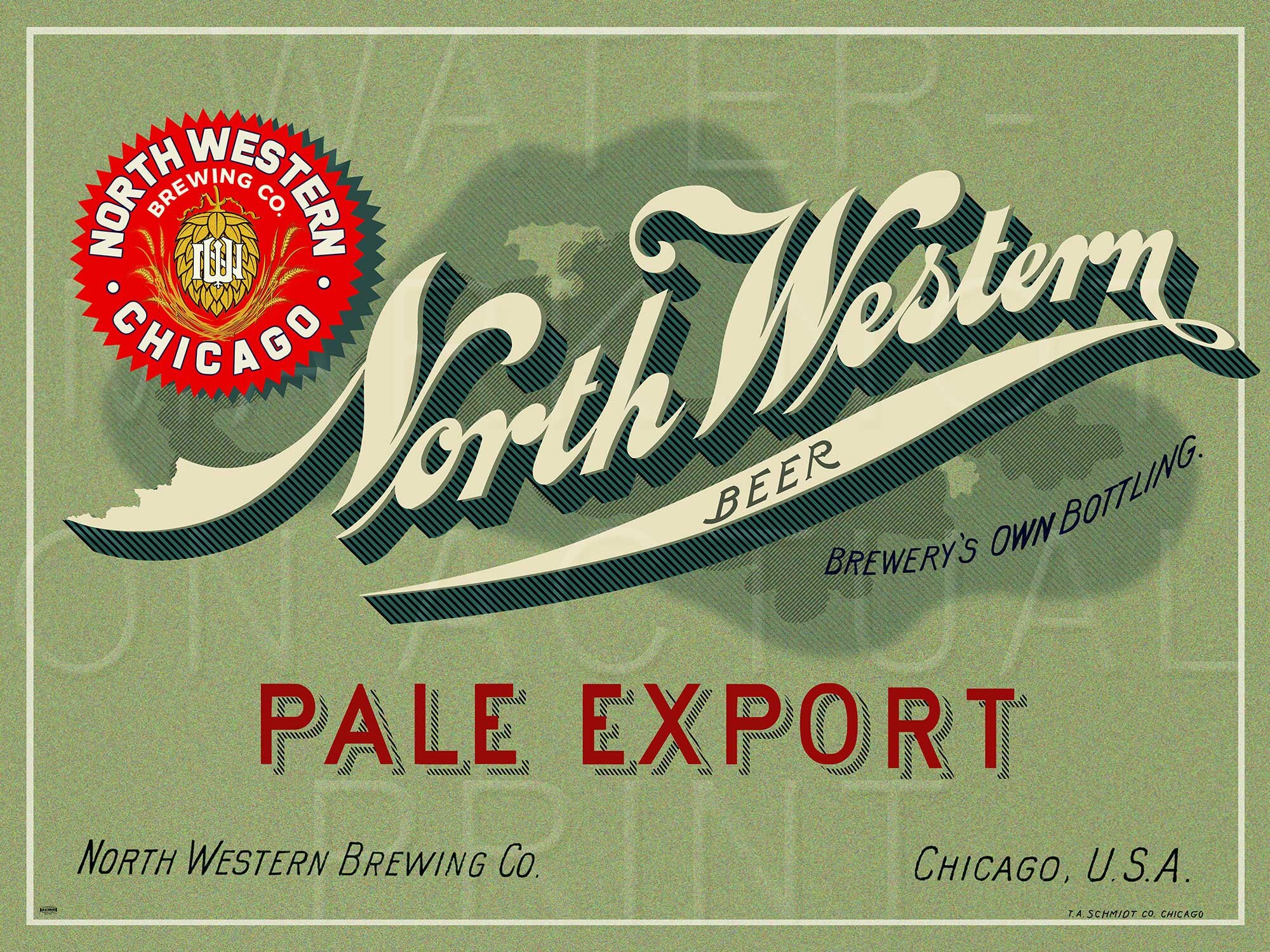 Vintage North Western Pale Export Beer Chicago Label Canvas Print - Etsy