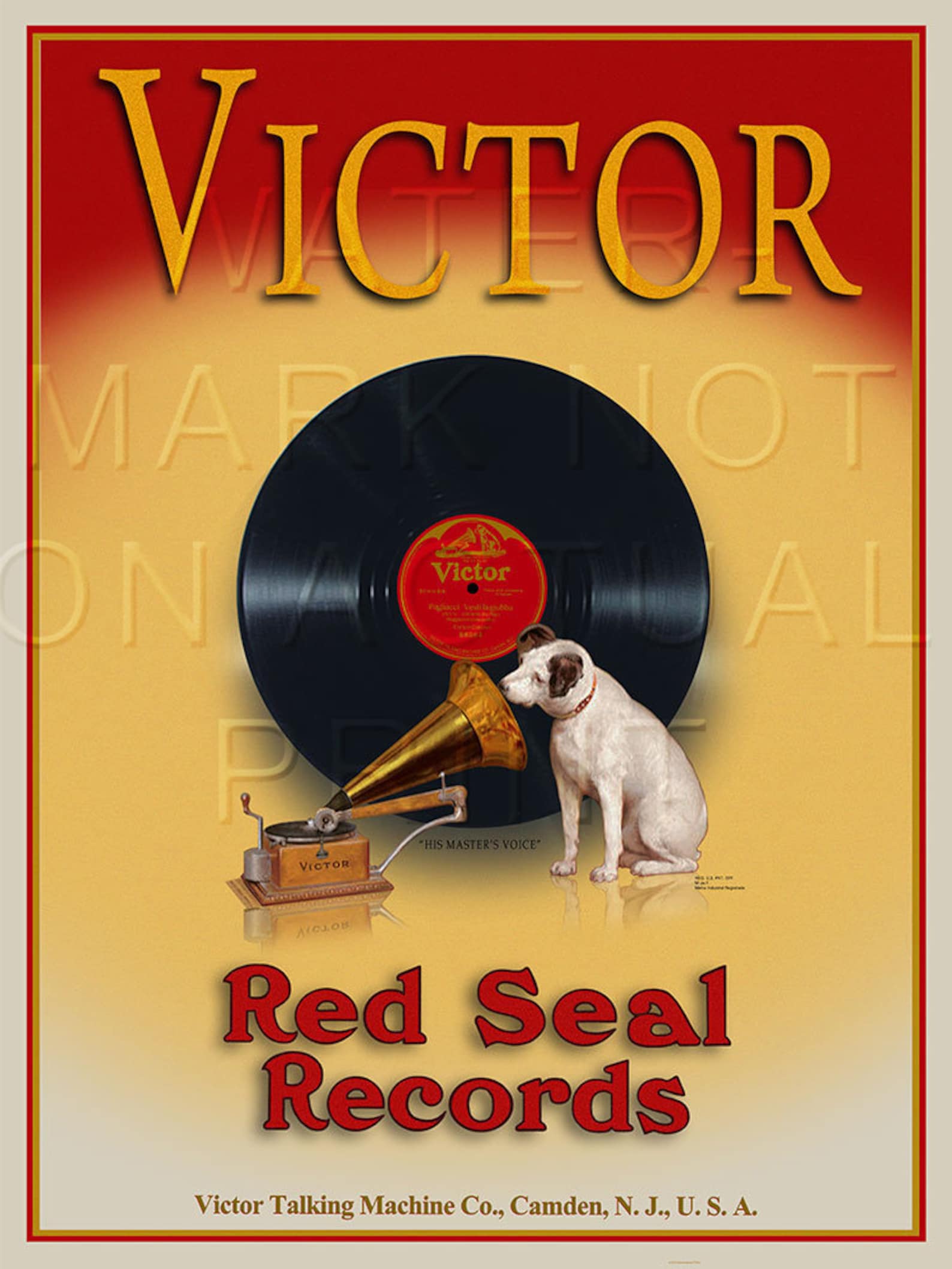 Victor Talking Machine Company Red Seal Records Canvas Print - Etsy