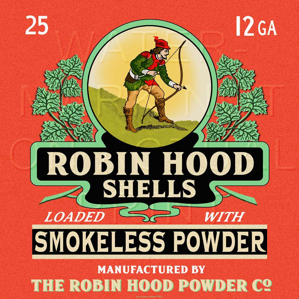 Reproduced Vintage Robin Hood Shells Shotgun Shells Box Label Canvas ...