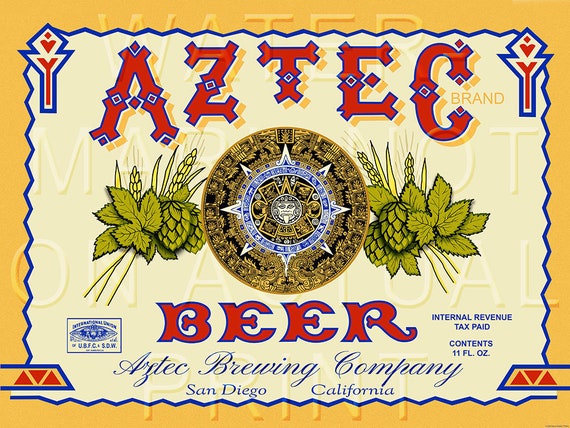 Custom Aztec Beer Aztec Brewing Company San Diego CA Beer | Etsy