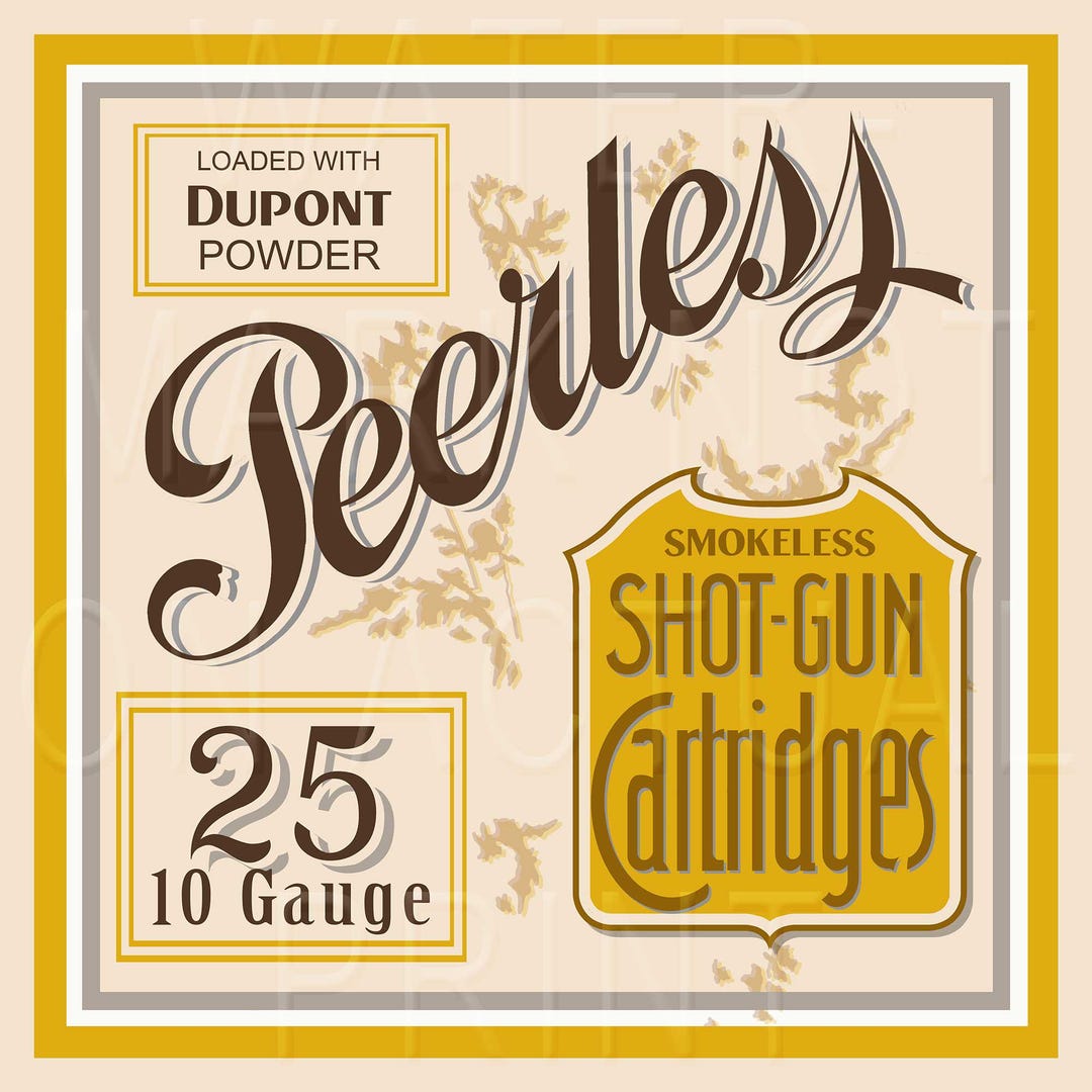 Reproduced Vintage Peerless Shotgun Shell Box Label on Graphic Canvas ...