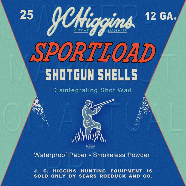 Reproduced J.C. Higgins Shotgun Shells Box Label Canvas Print - Etsy
