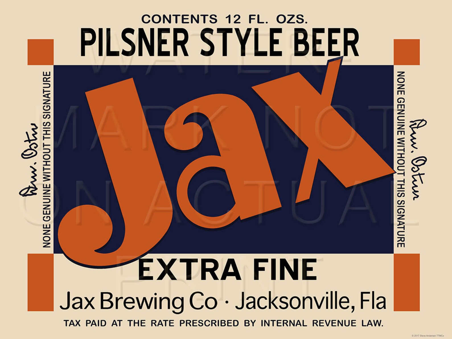 Custom Jax Pilsner Style Beer by Jax Brewing Company IRTP Label Canvas ...