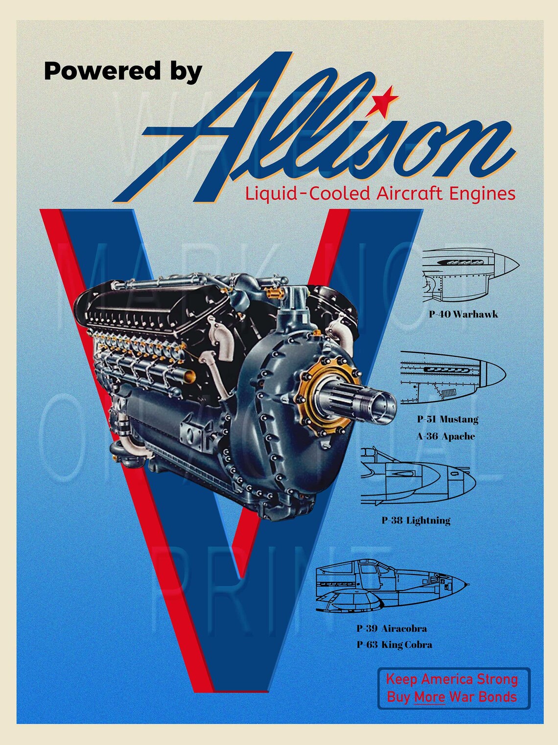 Custom Allison Liquid Cooled Aircraft Engines Canvas Print - Etsy